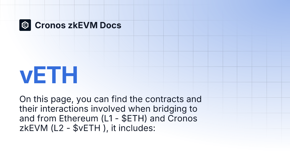 vETH | Cronos zkEVM Docs