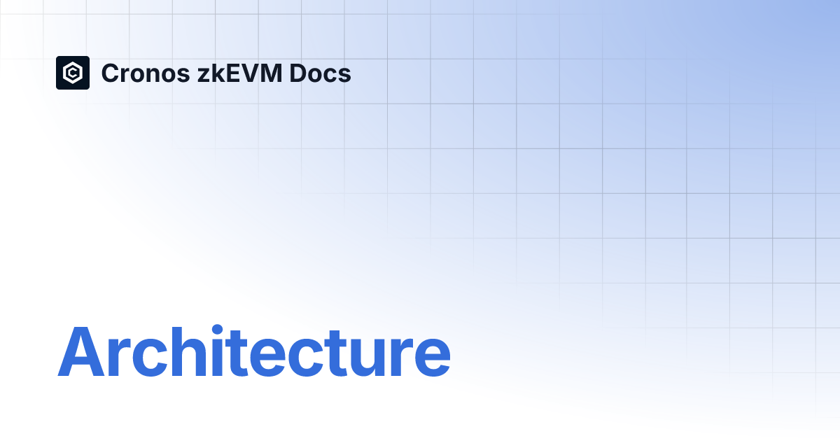 Architecture | Cronos zkEVM Docs